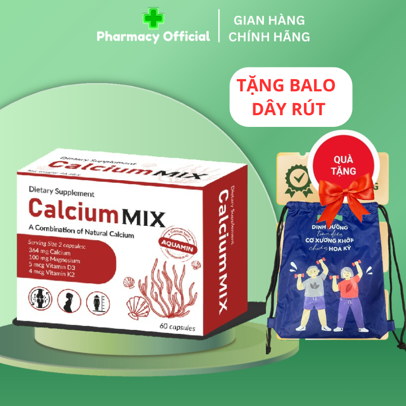 Canxi hữu cơ Calcium MIX nhập khẩu Ba Lan, bổ sung canxi, magie, D3, K2 ...