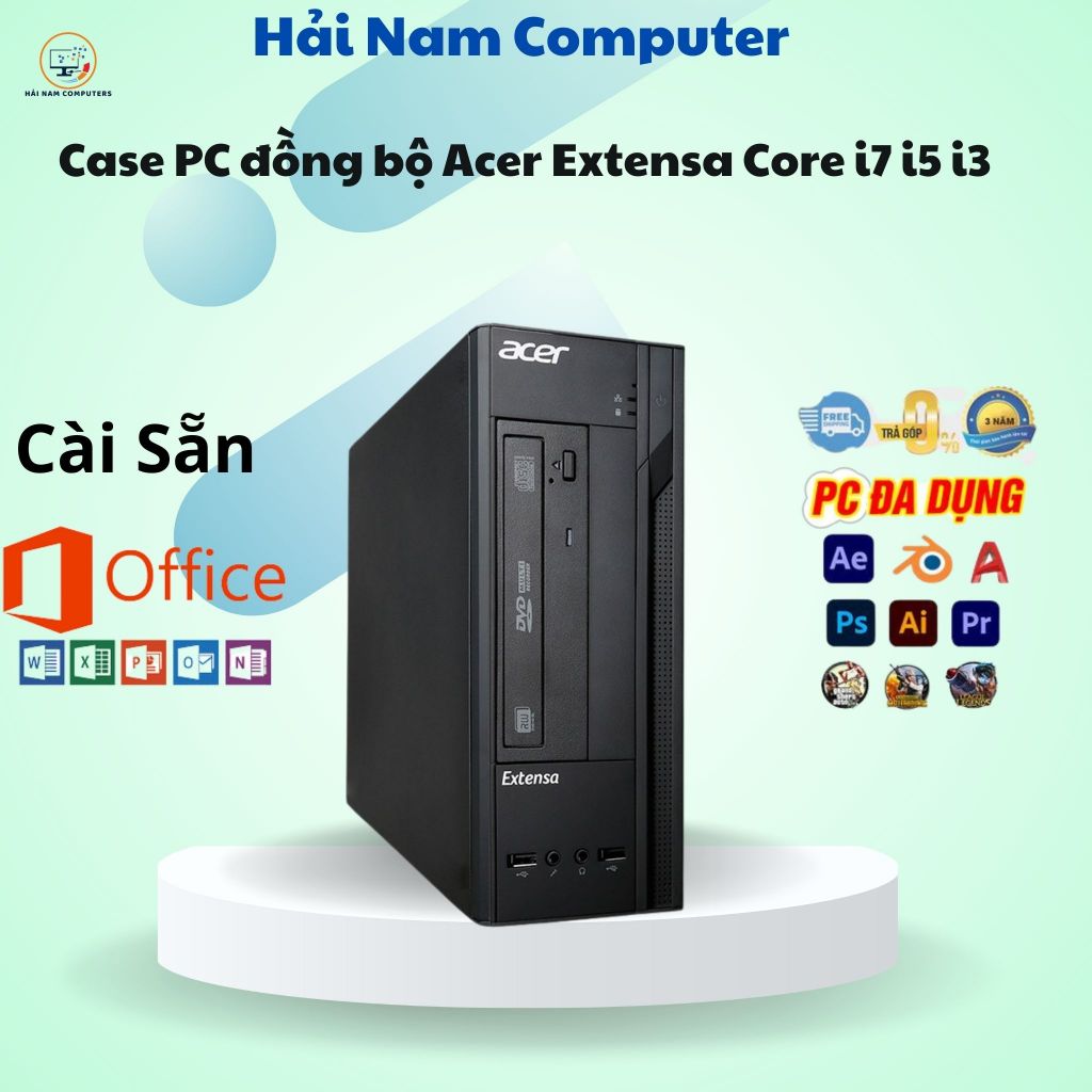 Máy tính đồng bộ Acer Extensa Core i7 i5 i3 gen 6, Ram 8G, SSD 120GB ...