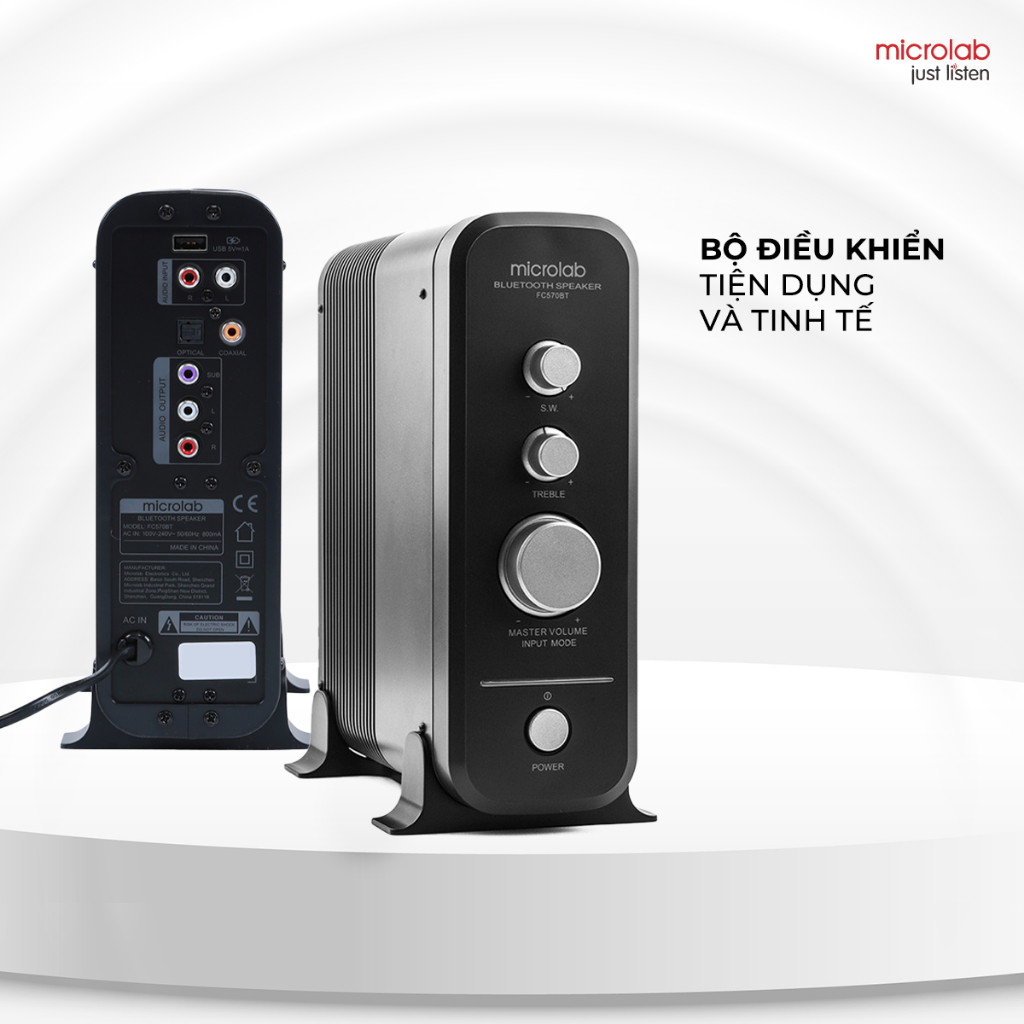 Loa Vi Tính Bluetooth MICROLAB FC570BT 2.1, Công Suất 60W RMS, Âm Thanh ...