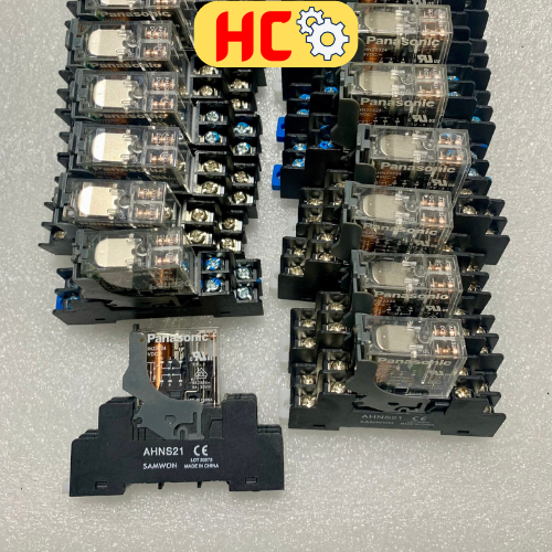 Rơ le (relay) trung gian kèm đế, coil 12VDC 24VDC 220Vac 5 chân 8 chân, hàng tháo máy chất lượng ...