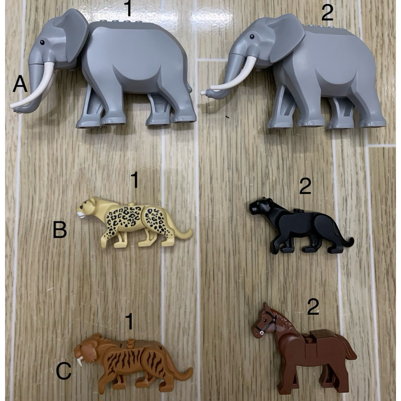 lego minifigures nhân vật động vật voi, báo, ngựa và cọp hàng chính ...