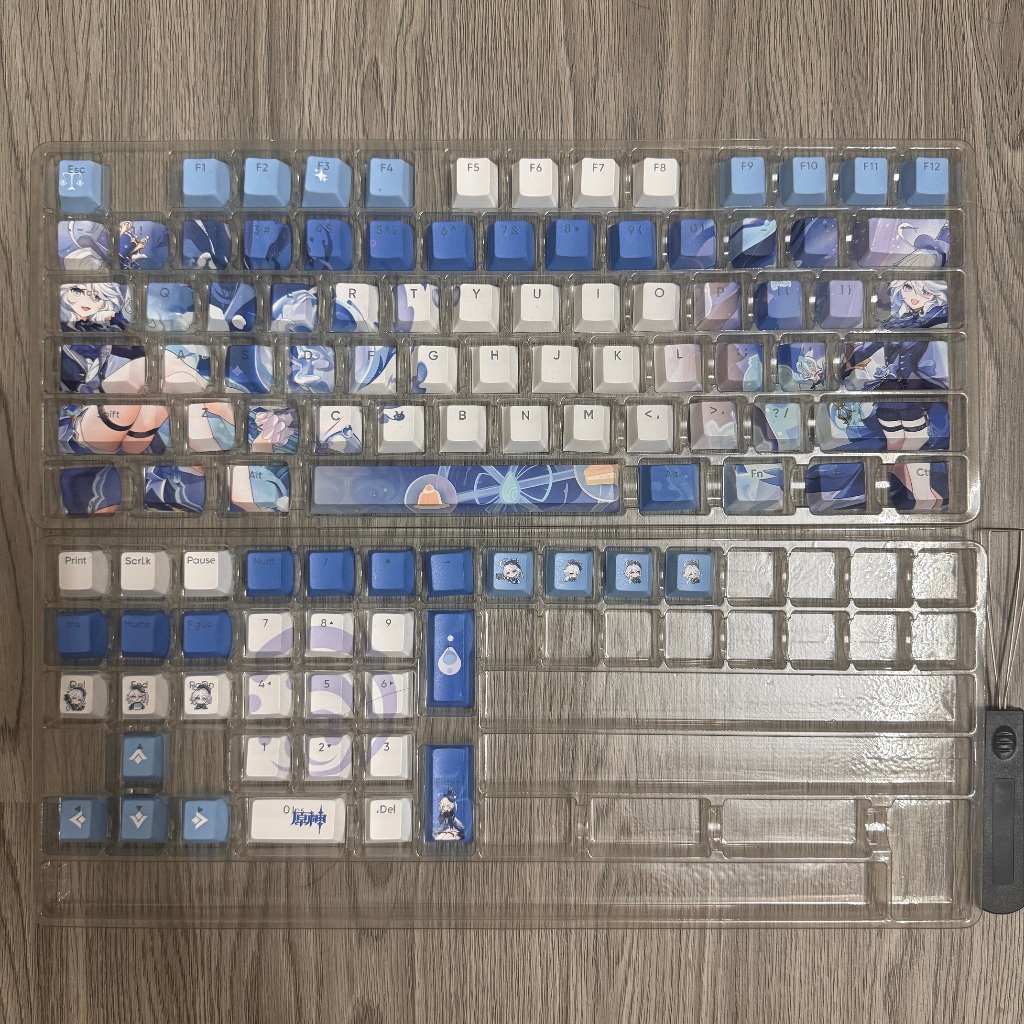 Keycap Genshin Impact Furina Focalors thick PBT xuyên led in dyesub 5 ...