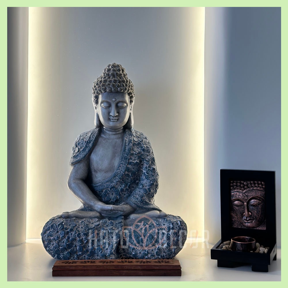 Tượng Phật Thích Ca Mâu Ni Áo xanh Thiền Định (Cao 43cm) decor - Trang ...