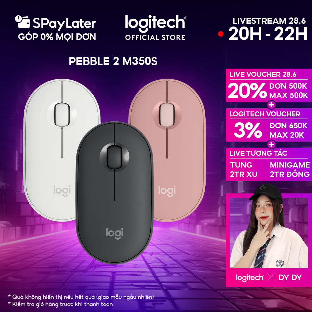 Chuột Bluetooth Logitech M350s Pebble 2 Silent - Mỏng nhẹ, Nút tùy ...