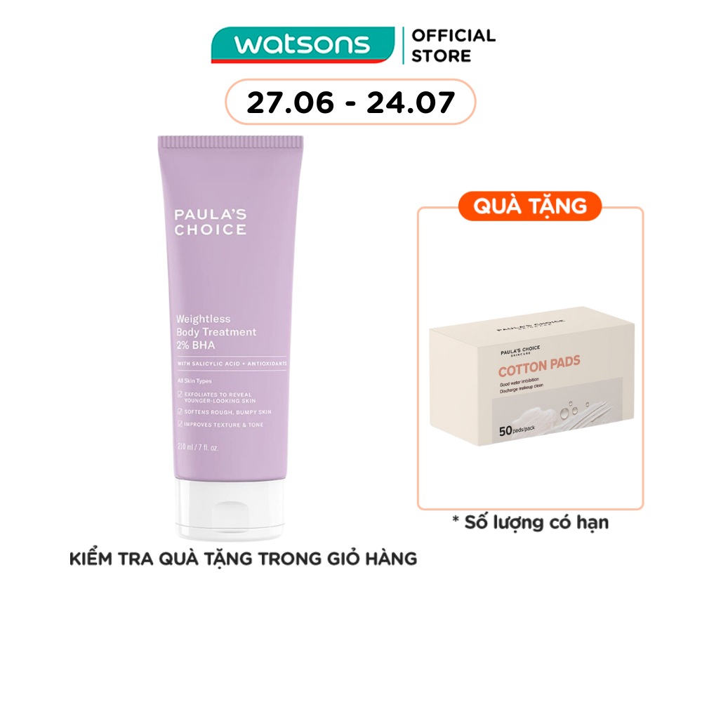 Kem Dưỡng Thể Paula's Choice Weightless Body Treatment 2% BHA Giảm Viêm ...