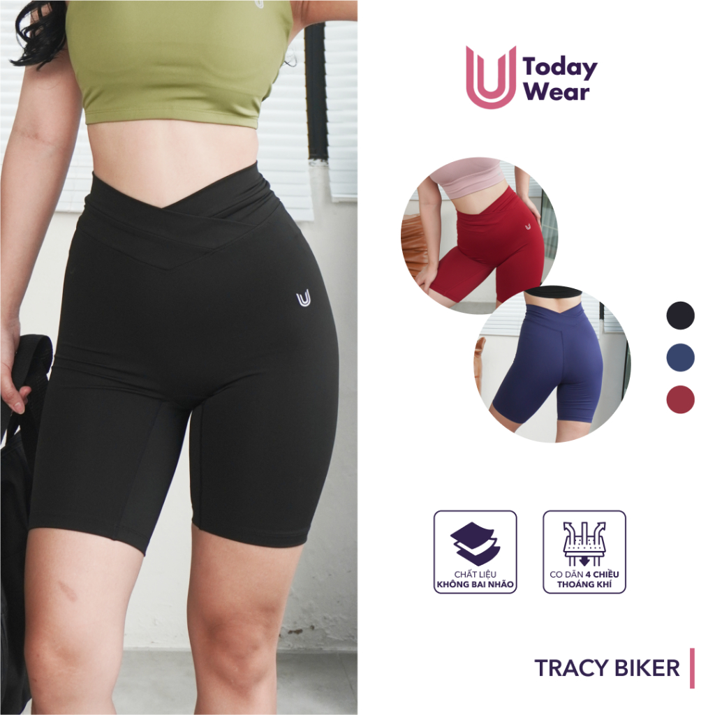 Quần biker nữ Tracy Biker Today U Wear cạp chéo nâng mông tôn eo ...