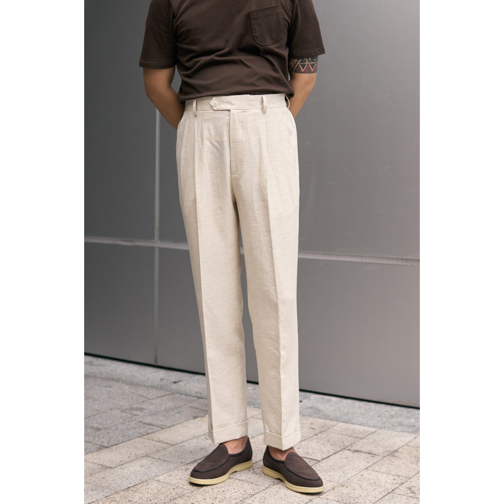Quần Linen Be Nhạt Cạp Thường Premium KILEE 2024 | Shopee Việt Nam