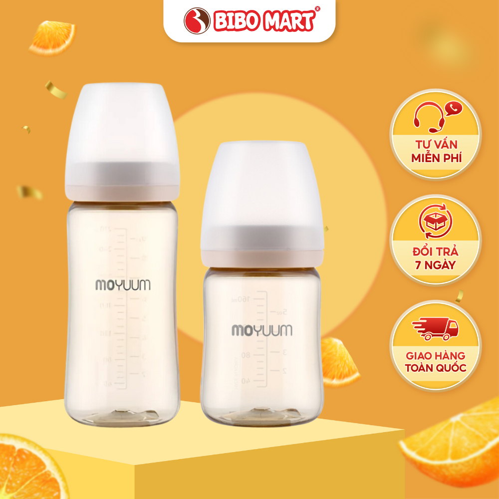 Bình Sữa Moyuum Hàn Quốc PSSU Thiết Kế Thông Minh Chịu Nhiệt Van Khí Chống Sặc Giảm Đầy Hơi Cho ...