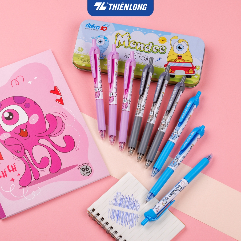 Combo 5/10/20 Bút Gel xóa được Thiên Long Mazzic TP-GELE003 ngòi 0.5mm mực xanh/tím/đen thân bút ...