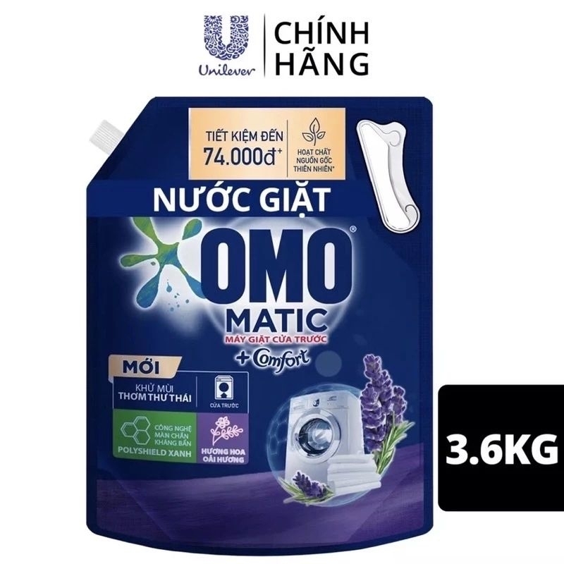 Nước giặt Omo Matic cửa trước 3,6kg Chính Hãng. Tùy Lô ( Kèm PL Chai ...