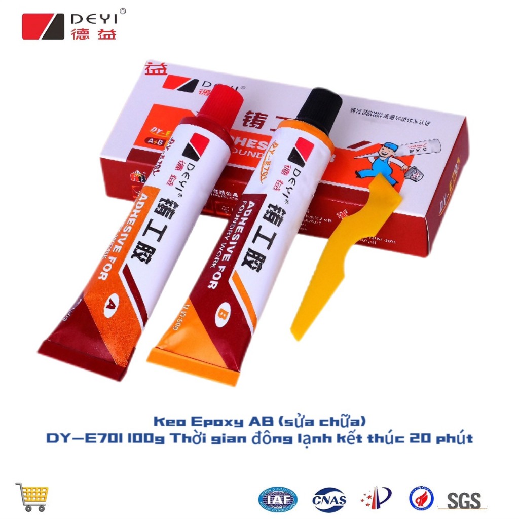Keo epoxy AB DEYI keo dán đa năng keo dán siêu dính chịu lực chịu nhiệt độ cao E701 100g ...