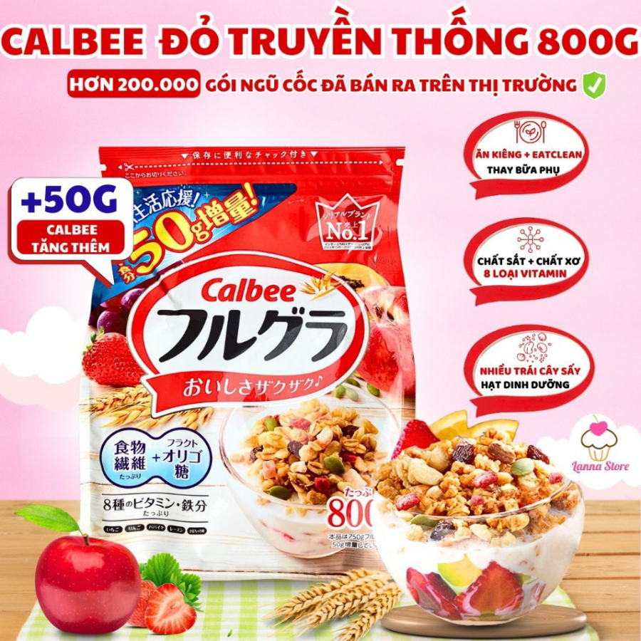 Ngũ cốc Calbee Dinh Dưỡng Ăn Kiêng Giảm Cân Nhật Bản Mix Sữa Chua Trái Cây Granola Ăn Sáng ...