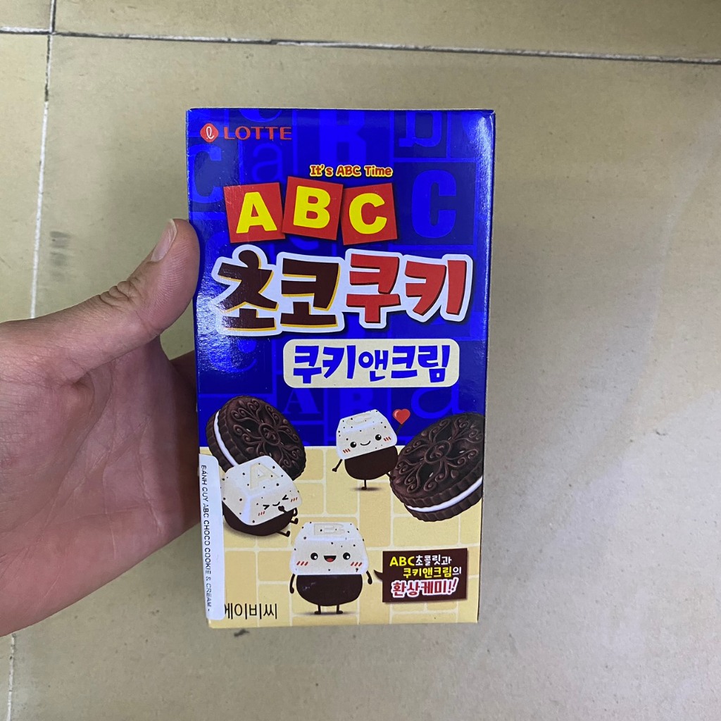 Bánh Quy ABC Choco Cookie & Cream Lotte Hàn Quốc Hộp 43g/롯데)ABC 초코쿠키 쿠키 ...