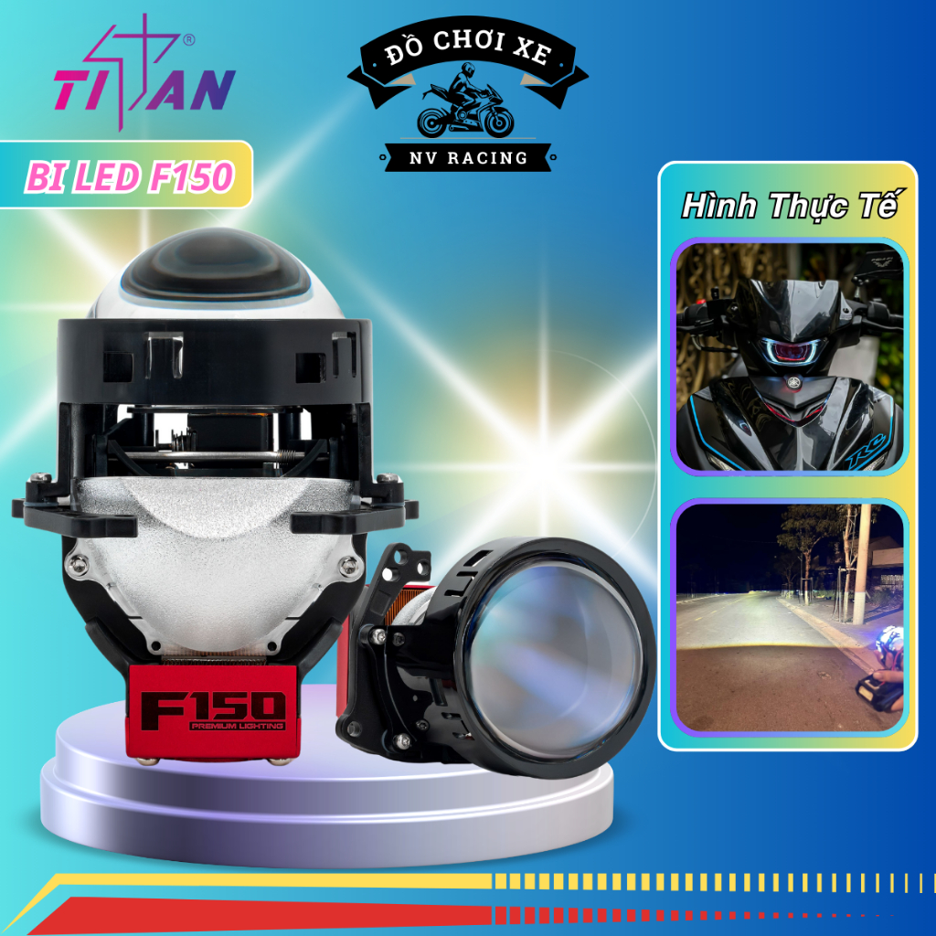 Đèn Bi Led Titan Moto F150 Công Suất 65W Chip Led Osram Tản Nhiệt Bằng ...