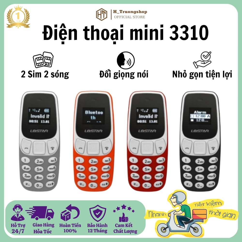 Điện Thoại Mini 3310 L8STAR , 2 Sim 2 Sóng, Thẻ Nhớ, Nghe nhạc qua Bluetooth, Bảo Hành 12 Tháng ...