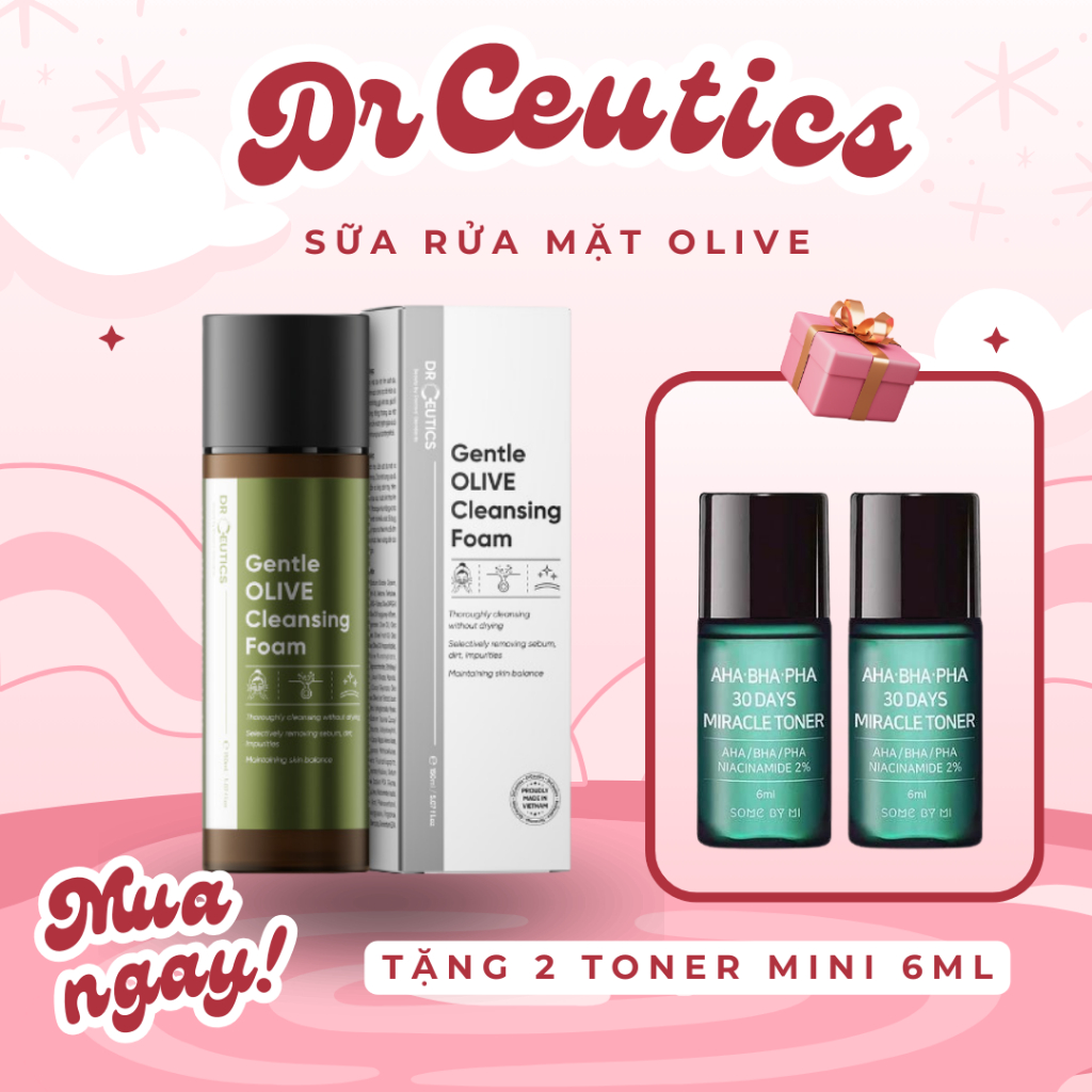 Sữa Rửa Mặt Dr.Ceutics Gentle Olive Cleansing Foam 150ml Làm Sạch Nhẹ ...