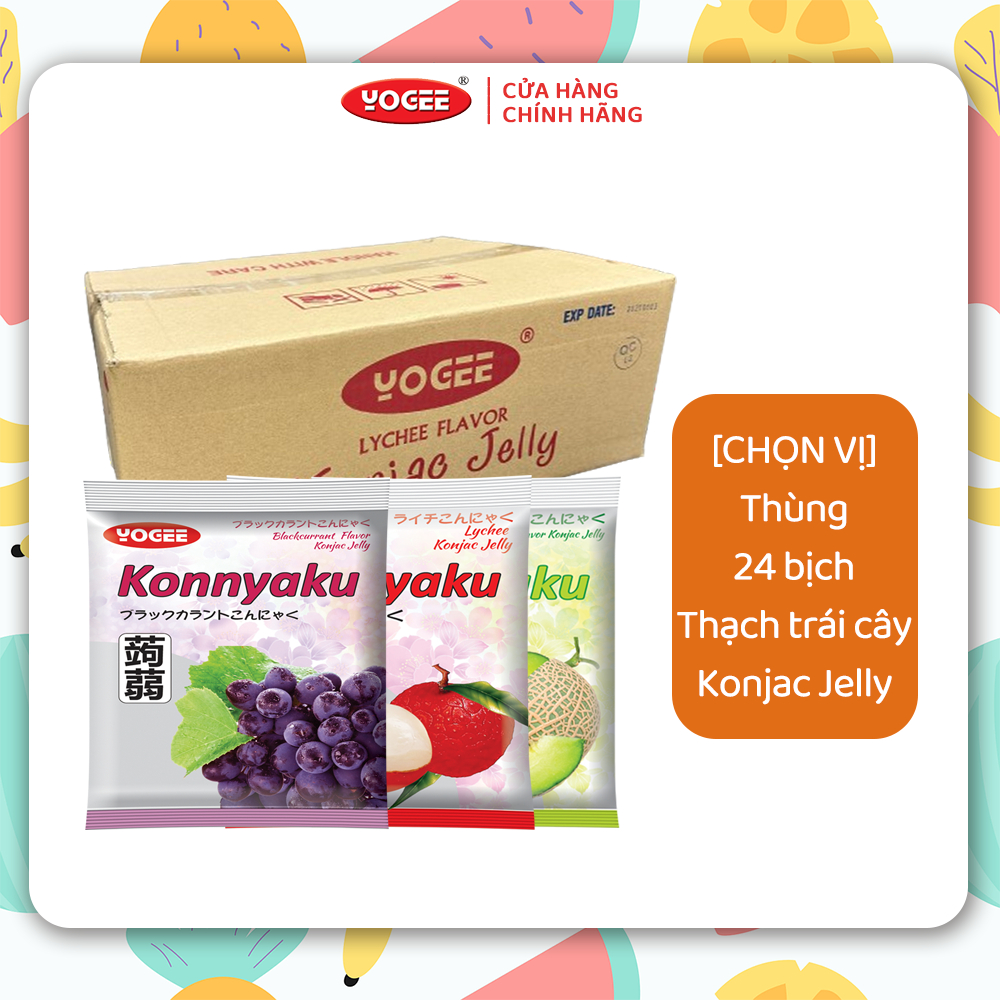 [Chọn vị] Thùng 24 bịch Thạch trái cây YOGEE Konjac Jelly 140g | Shopee ...