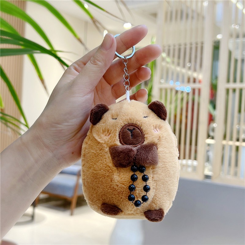 Móc khóa capybara bằng bông, gấu nhồi bông treo balo cặp túi xách dễ ...