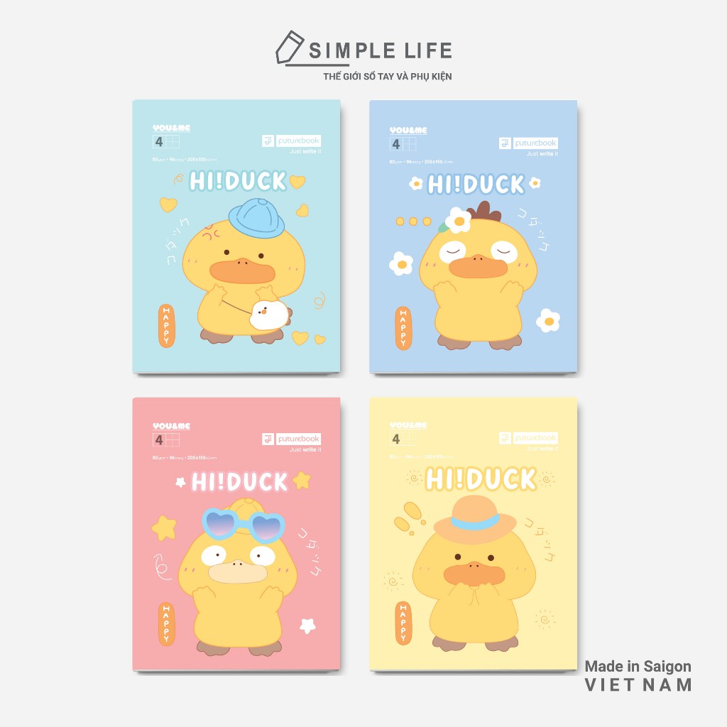 Tập Học Sinh - Vở 4 Ô Ly You & Me (Hi Duck) Futurebook 96 trang (DK ...
