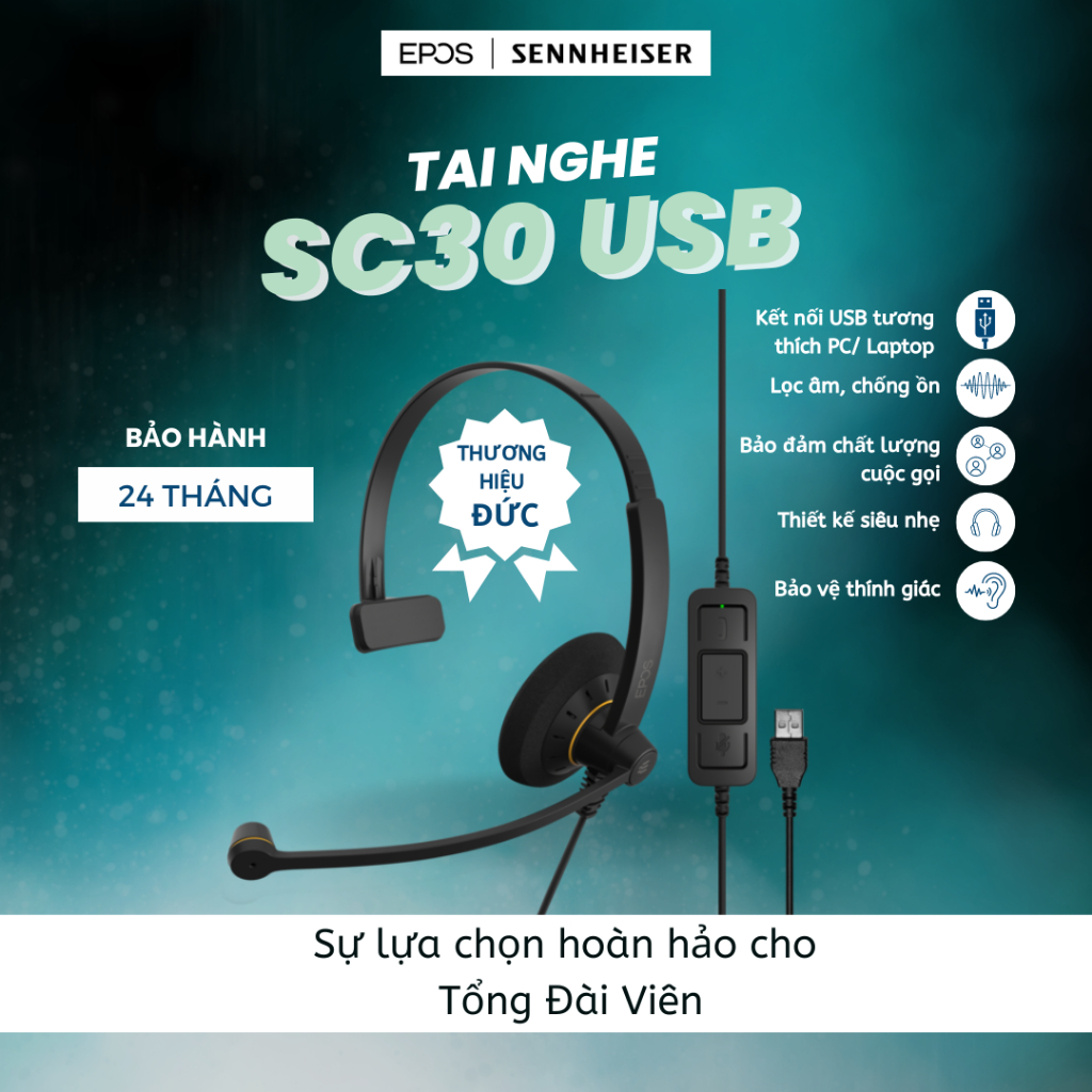 Tai Nghe Tổng Đài SC30 USB Có Dây Có Mic - Chống Ồn, Bảo Vệ Thính Giác ...