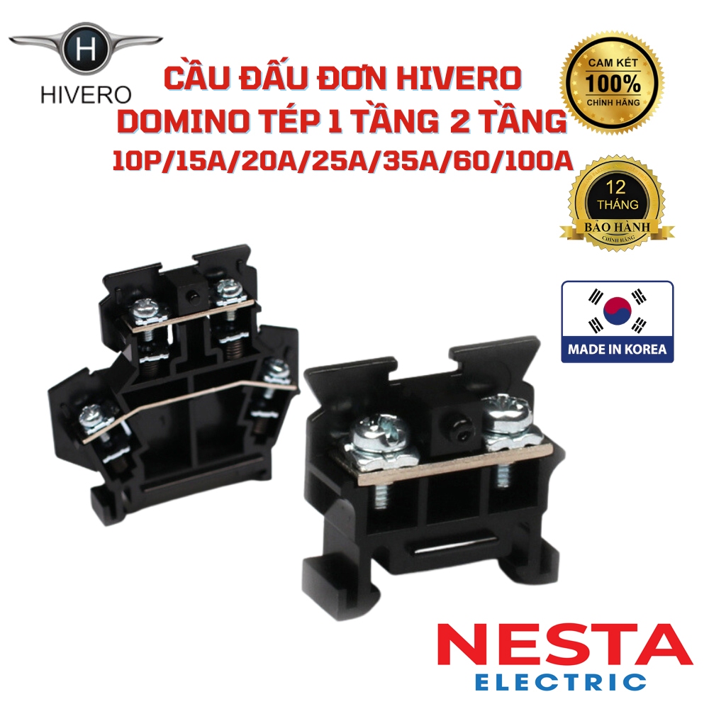 [MADE IN KOREA] Cầu đấu đơn HIVERO (DOMINO TÉP) - 10A~100A | Shopee Việt Nam
