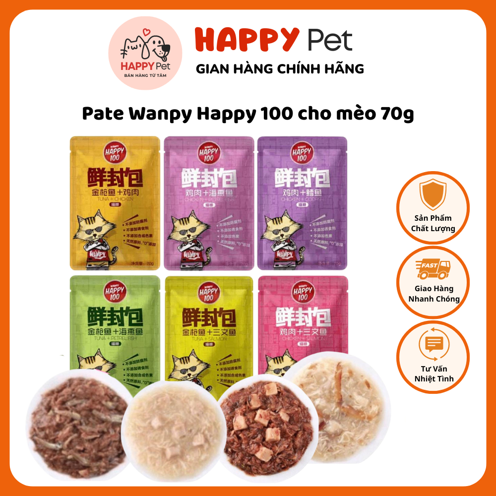 Pate Wanpy Happy 100 cho mèo 70g | Shopee Việt Nam