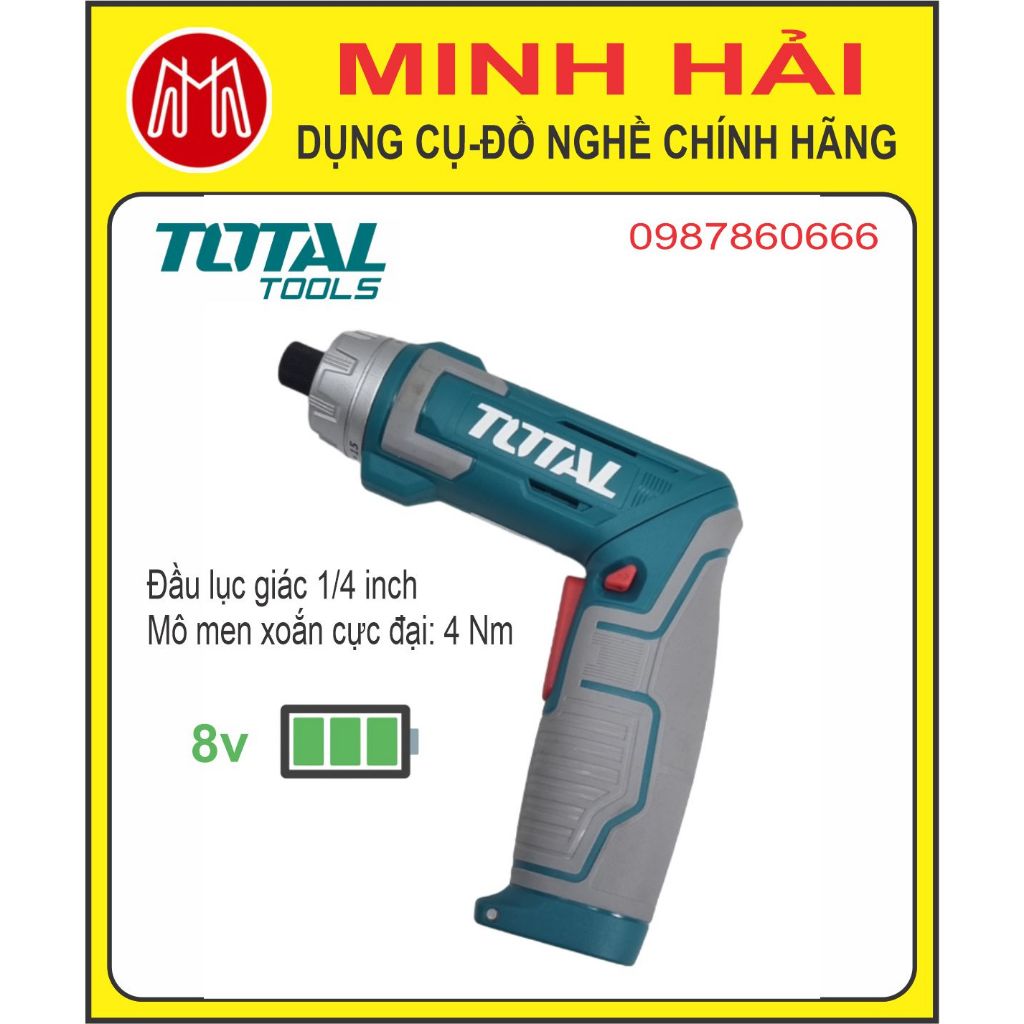 Máy siết vít dùng pin Lithium 8V TOTAL TSDLI0802 | Shopee Việt Nam