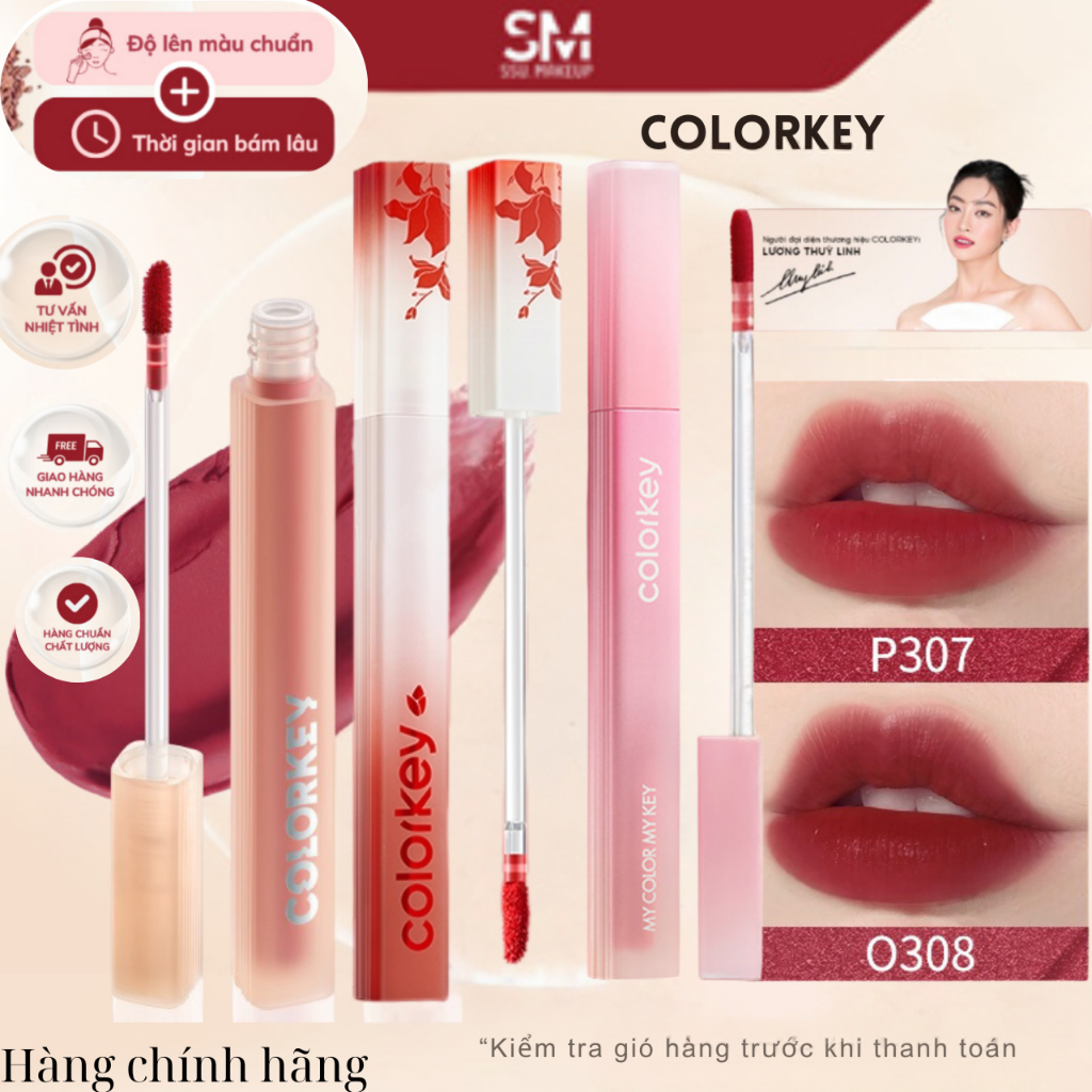 Son colorkey watery tint không dính cốc Siêu mịn Môi | Shopee Việt Nam