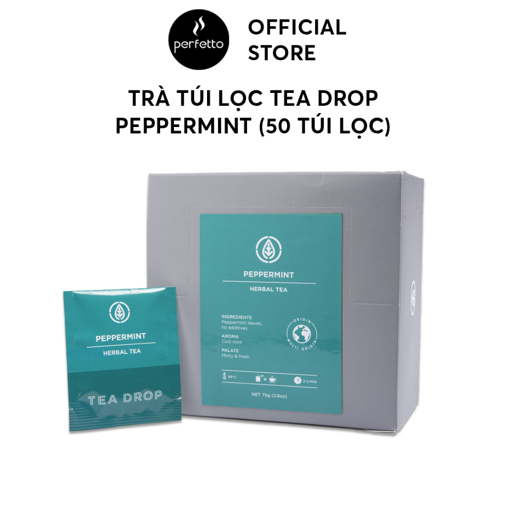 Trà thảo mộc bạc hà nguyên chất Tea Drop Peppermint (50 túi lọc ...