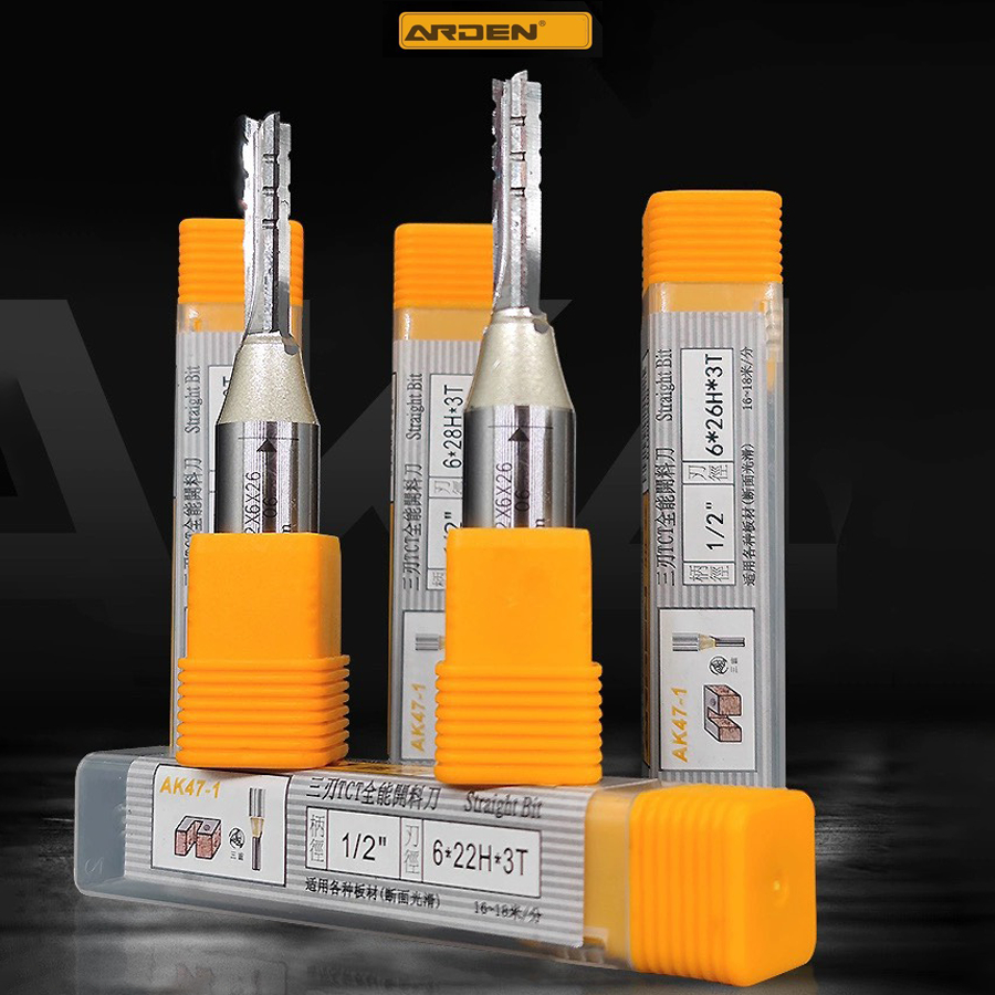 Dao phay CNC mũi cắt CNC gỗ ARDEN 2 me 3 cánh Thẳng TCT 3mm 4mm 5mm 6mm ...