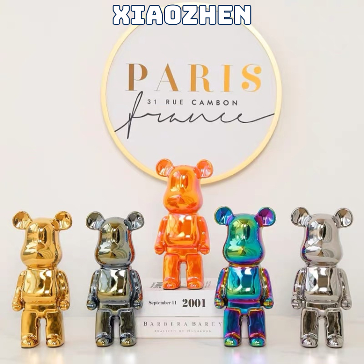 [ 18CM GẤU ] TƯỢNG MÔ HÌNH GẤU MINI BEARBRICK 18CM CHẤT LIỆU GỐM MẠ ...