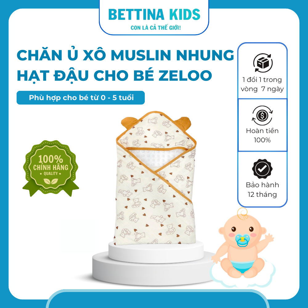 Chăn ủ xô Muslin nhung hạt đậu cho bé Zeloo. | Shopee Việt Nam