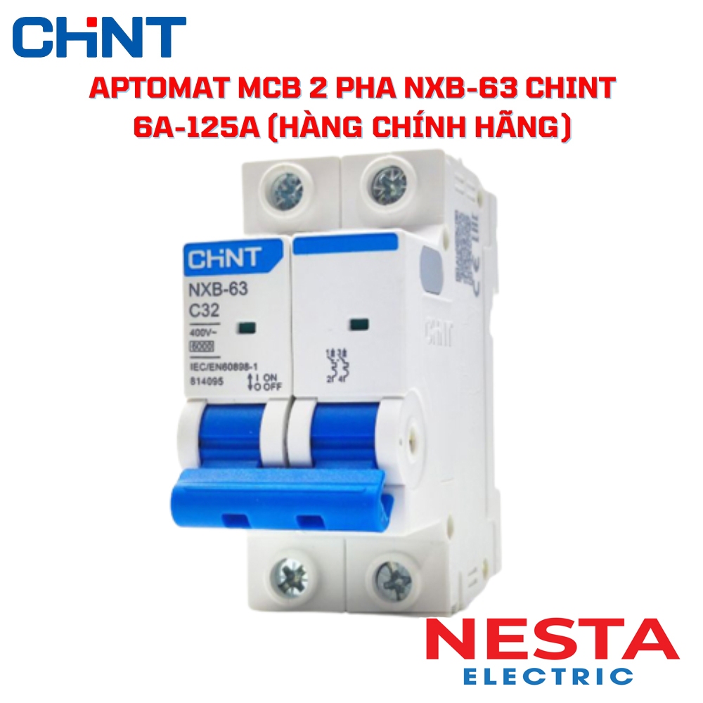 Aptomat MCB 2 Pha NXB-63 Chint 6A,10A,16A,20A,25A,32A,40A,50A,63A,80A,100,125A (HÀNG CHÍNH HÃNG ...