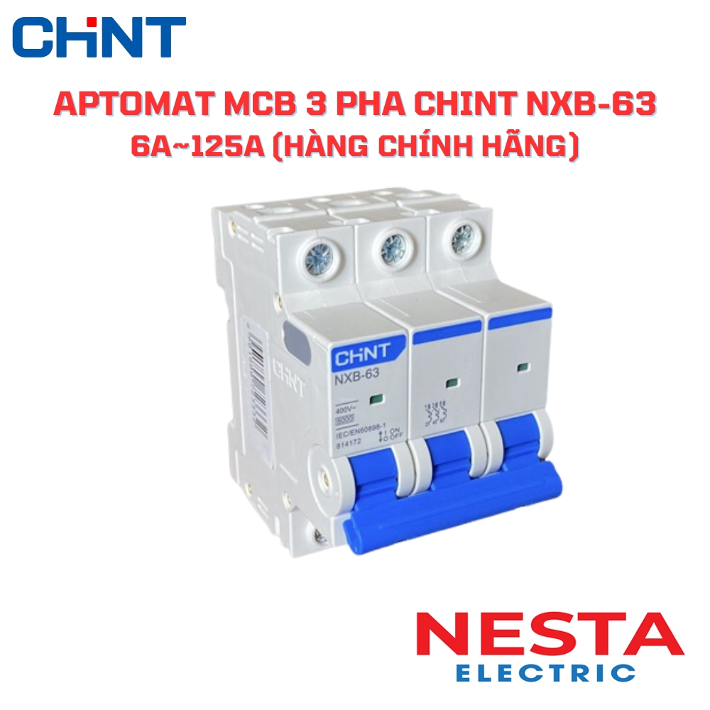 Aptomat MCB 3 Pha NXB-63 Chint 6A,10A,16A,20A,25A,32A,40A,50A,63A,80A,100,125A (HÀNG CHÍNH HÃNG ...