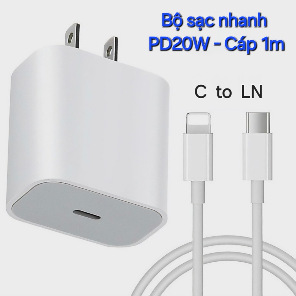 Cục sạc nhanh PD20W cổng Type C to LN/C thiết kế chân dẹt dành cho các dòng X trở lên | Shopee ...