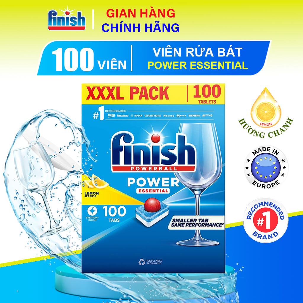Viên Rửa Bát Finish Power Essential Hộp 100 Viên Chính Hãng Viên Rửa ...