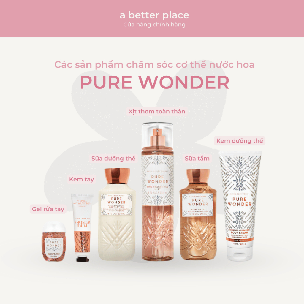 Xịt thơm nước hoa, sữa dưỡng thể, sữa tắm nước hoa Pure Wonder - Body mist dưỡng ẩm chính hãng ...