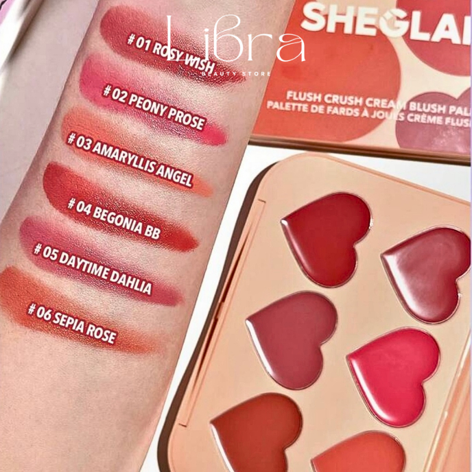 SHEGLAM Bảng Phấn Má Hồng Dạng Kem 6 Ô Flush Crush Cream Blush Palette-Cottage Core Garden ...