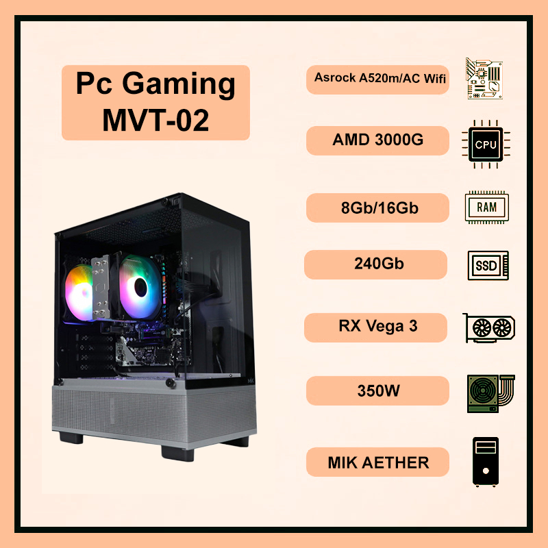 Máy Tính PC Gaming MVT-02 | AMD 3000G | 8/16GB Ram | VGA Rx Vega 3 Mới BH 36T | Shopee Việt Nam
