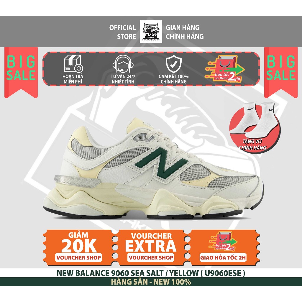 [ HÀNG CHÍNH HÃNG CÓ SẴN ] Giày NEW BALANCE 9060 SEA SALT YELLOW ...