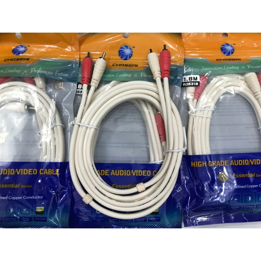 Dây âm thanh Choseal chính hãng AV 2 ra 2 dùng cho dàn âm thanh loại 0.8m, 1.8m, 3m, 5m, 10m ...