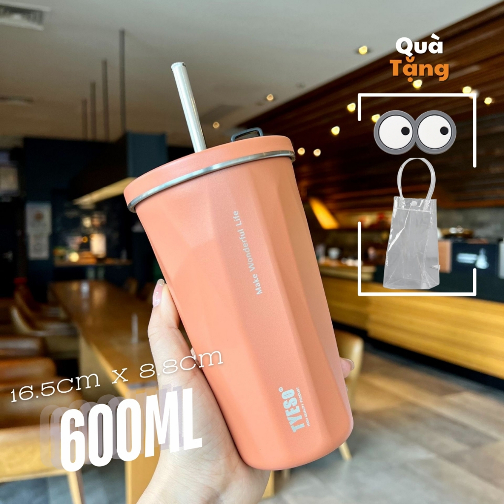Ly Giữ Nhiệt TYESO 8848A Thể tích 600ML,Ống Hút Đi Kèm,Giữ Lạnh Tốt ...