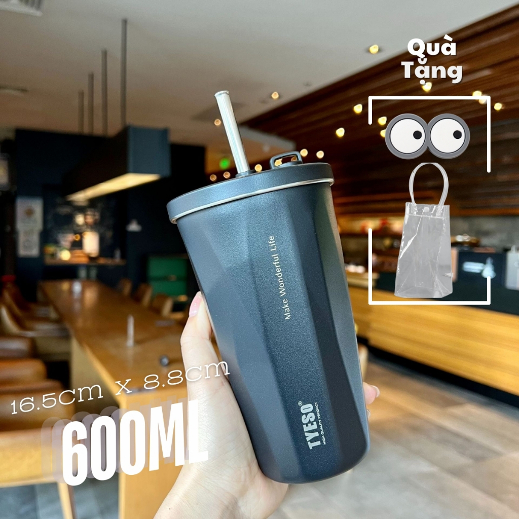 Ly Giữ Nhiệt TYESO 8848A Thể tích 600ML,Ống Hút Đi Kèm,Giữ Lạnh Tốt ...