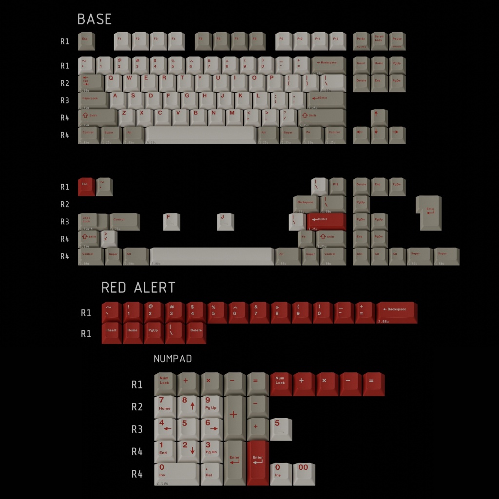 Bộ keycap Key Kobo Red Alert (ABS Double-Shot / Profile Cherry) | Shopee Việt Nam