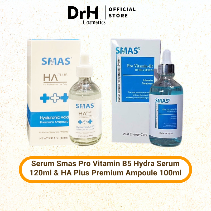 Serum Smas Pro Vitamin B5 Hydra Serum 120ml & Tinh Chất Cấp Ẩm SMAS HA Plus Premium Ampoule ...