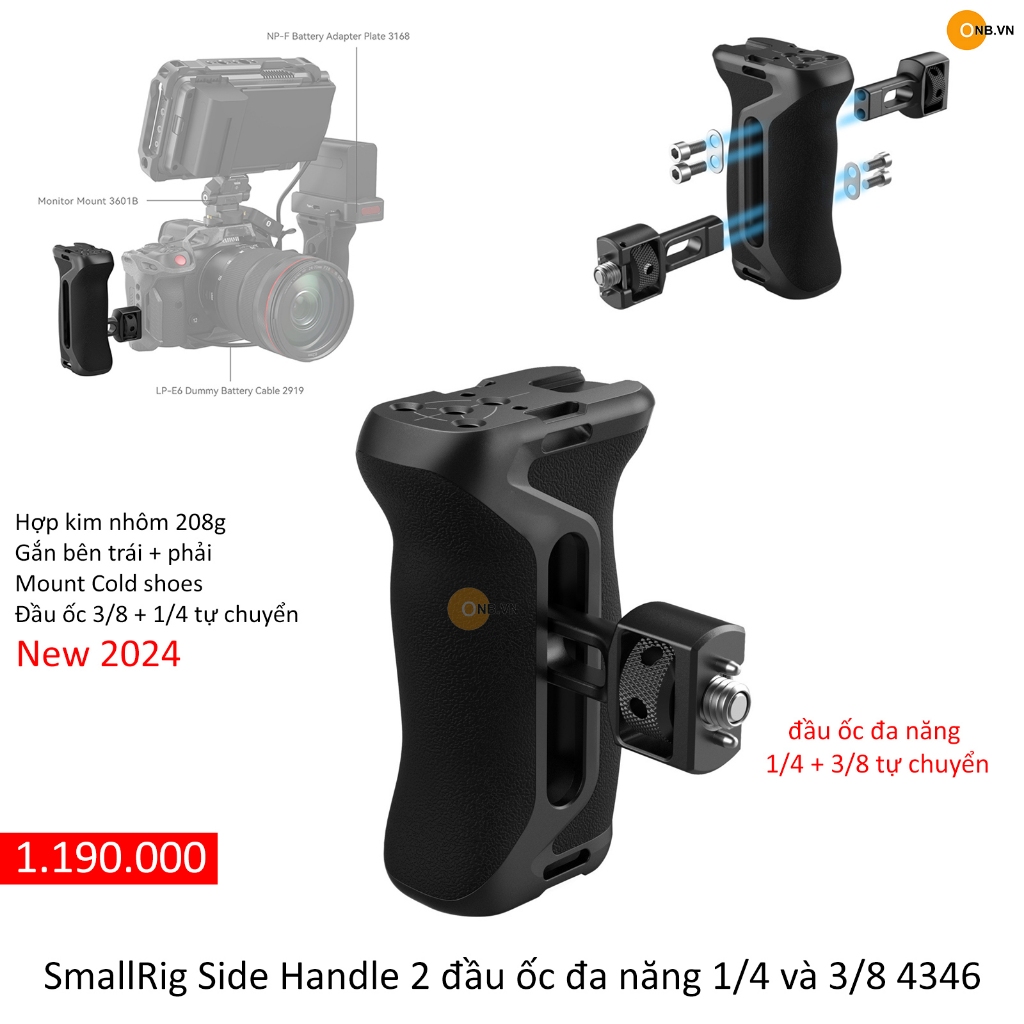 Small -Rig Side Handle 2 đầu ốc đa năng 1/4 và 3/8 4346 mới 2024 ...