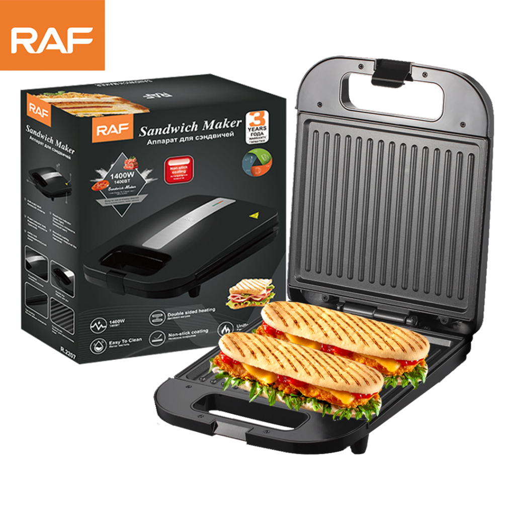 Máy nướng bánh mì đôi, kẹp nóng ép bánh mỳ size rộng RAF 1400W chính hãng [BH 12 Tháng] | Shopee ...