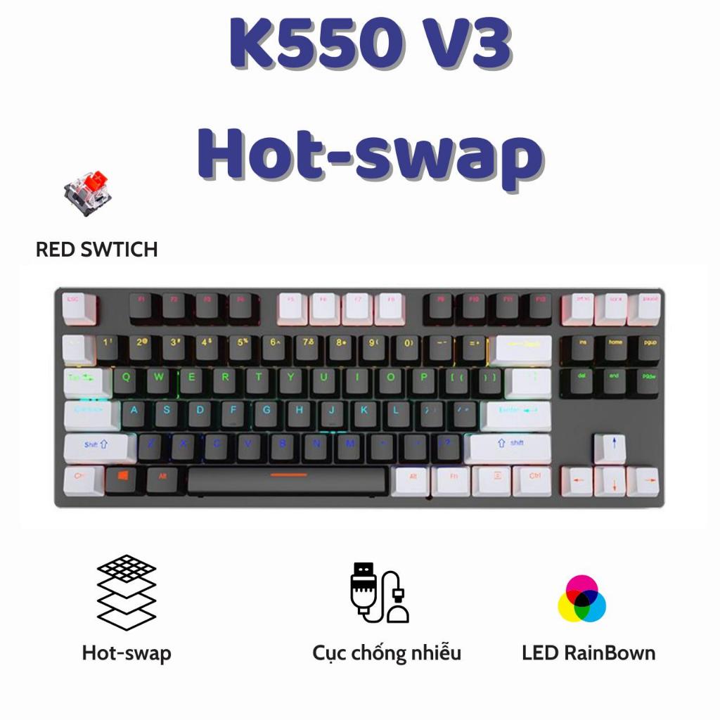 Bàn phím cơ Gaming Ziyou K550 Red swtich Switch TKL 87 phím, 10 chế độ ...