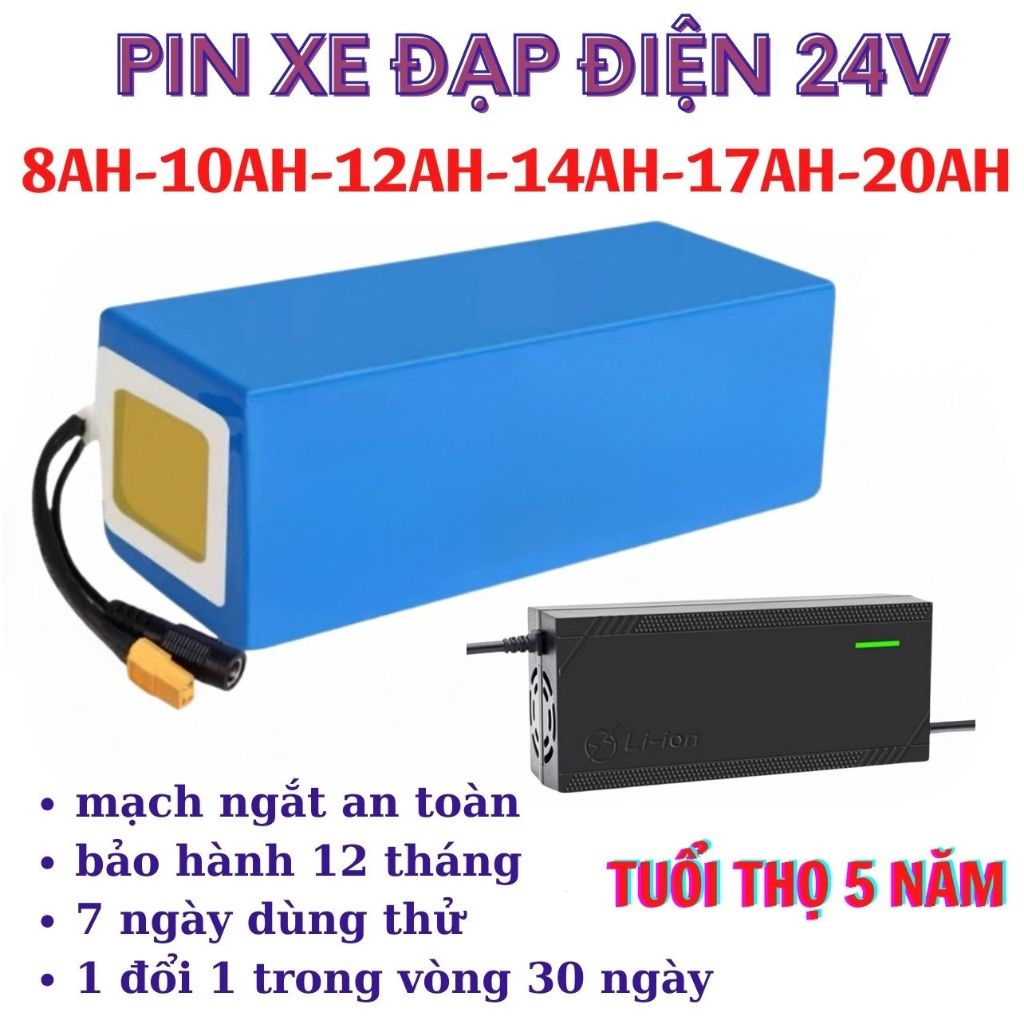 Bộ pin xe đạp điện 24V 8AH- 10Ah-12Ah ( Tặng Sạc ) | Shopee Việt Nam
