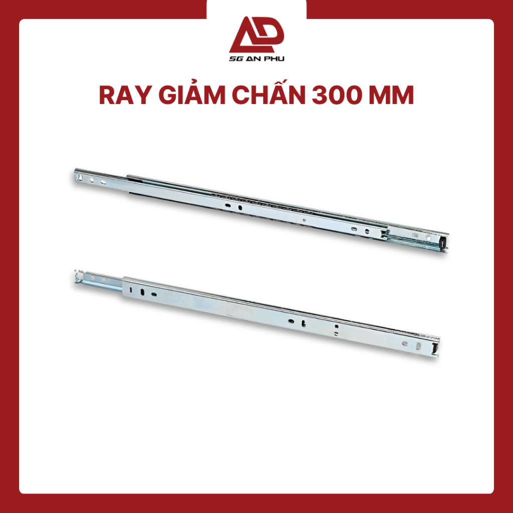 Ray bi 2 tầng trượt êm VICKINI 300 mm, 350mm, 400mm, 450mm, 500mm ...